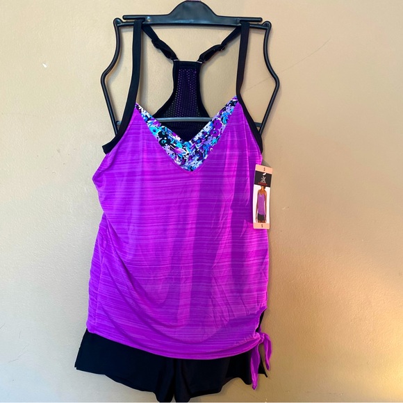 ZeroXposur | Swim | Zeroxposur Womens 2 Piece Upf 5 Side Knot Tankini ...